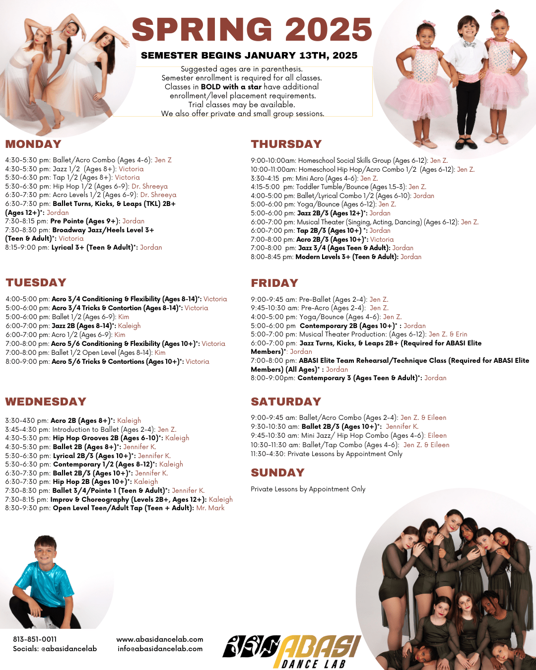 Schedule - ABASI Dance Lab
